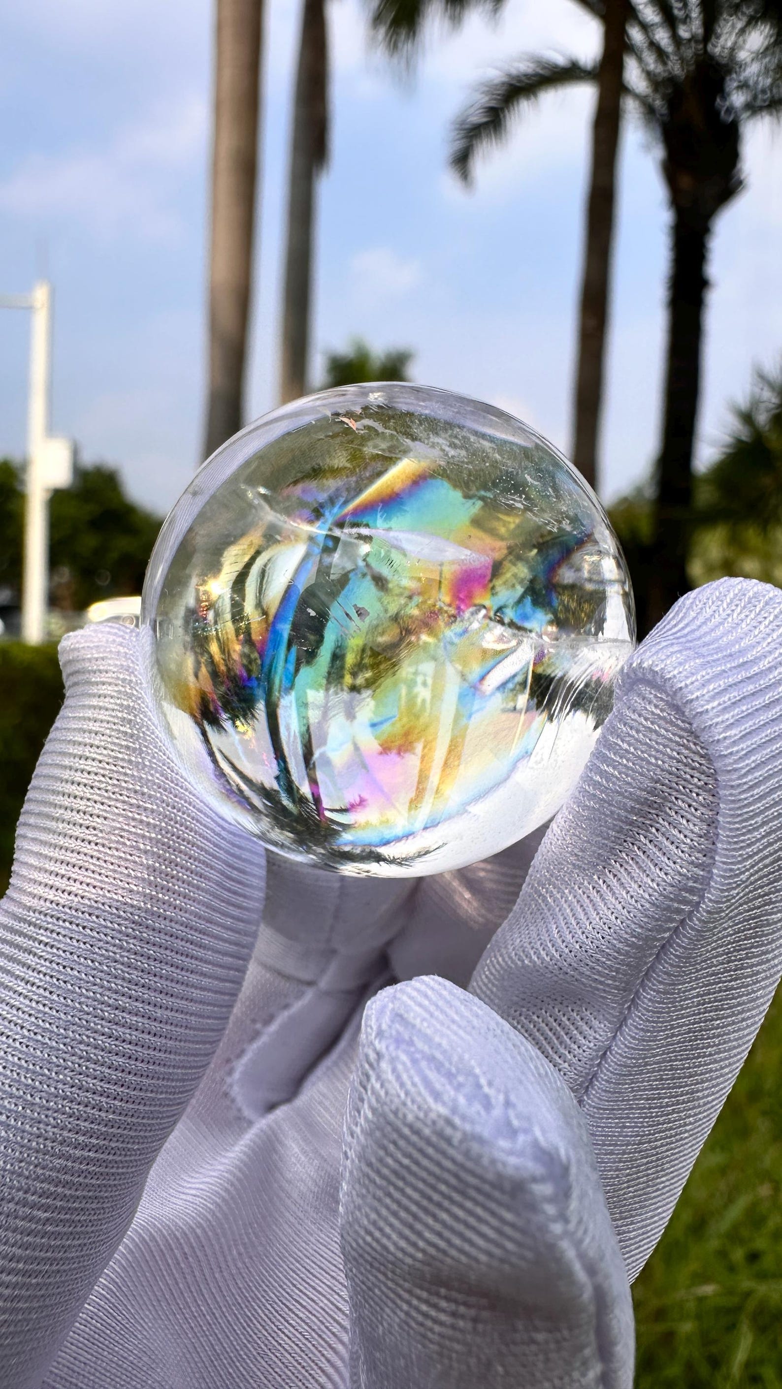 Light Universe Sphere！32mm Sacred Tibetan Himalayan Rainbow Sphere ...