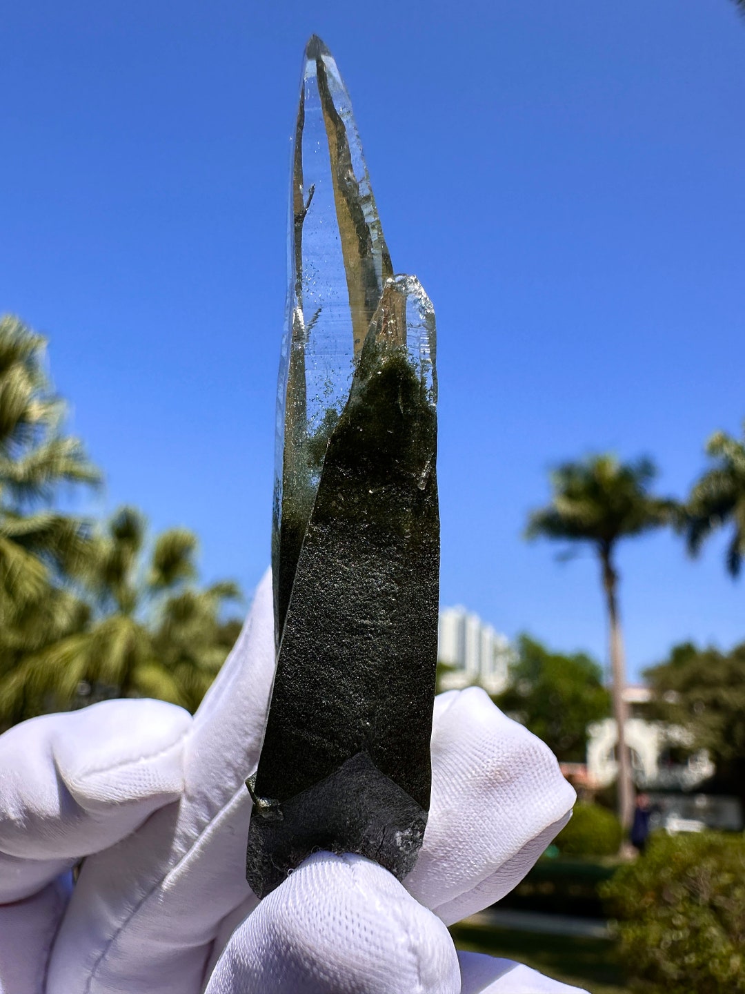 Very Rare Phantom Prasem Quartz Ganesh Himal From Nepal , Muzo Habit ...