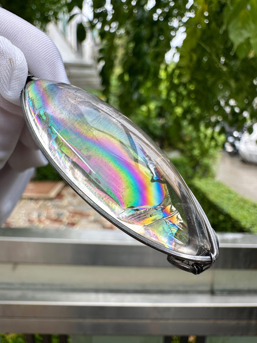 Handmade Himalayan Rainbow Quartz Pendant | Double-terminated Clear ...