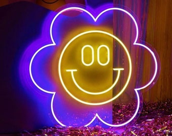Neon Light Smiley Face - Etsy