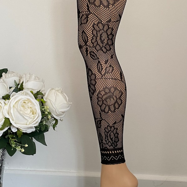 Lace Footless Tights - Etsy