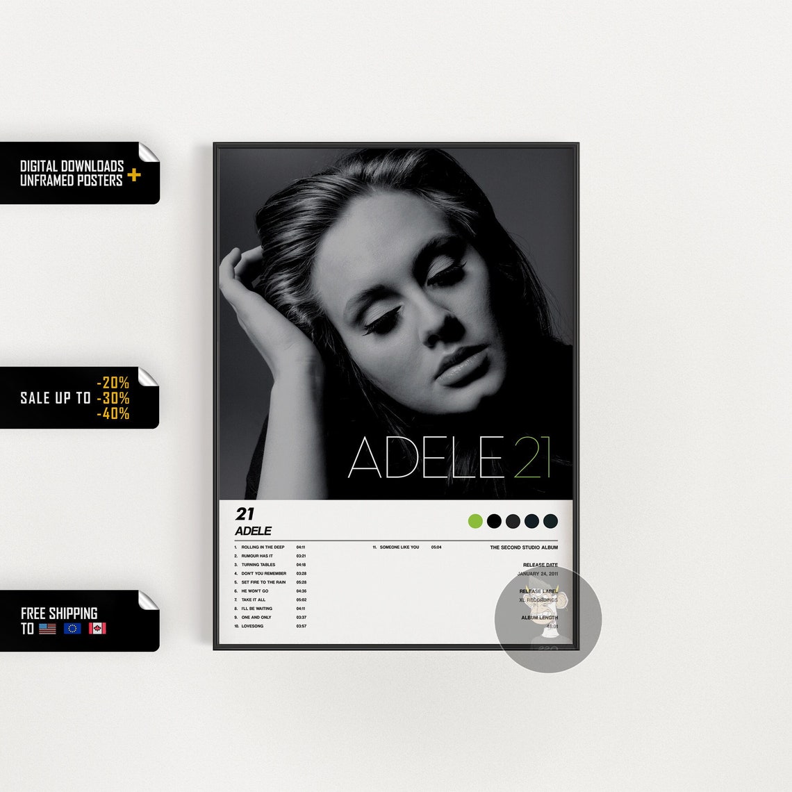 Adele 21 Album Cover Poster Create Your Own Music - Etsy