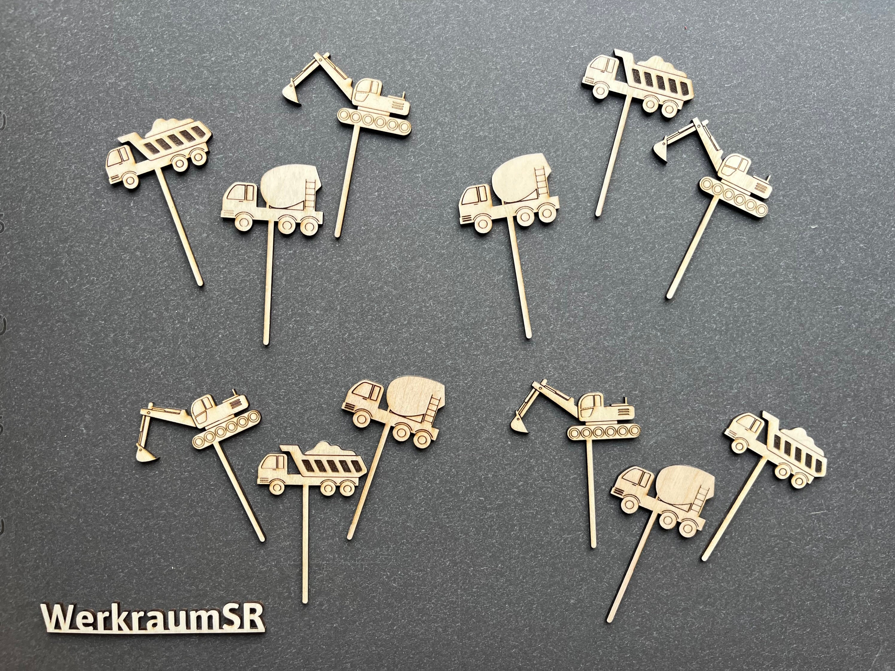 Bagger LKW Betonmischer Cake Topper Personalisiert Kuchentopper ...