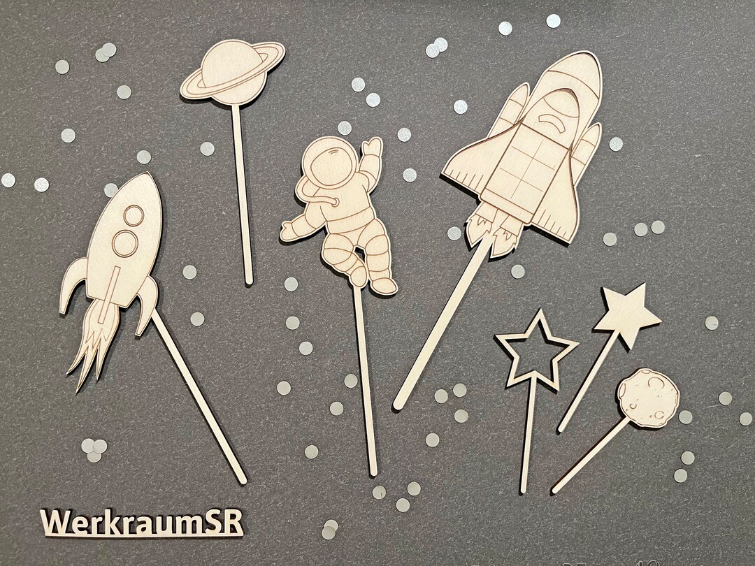 Astronaut Rocket Space Shuttle Cake Toppers - Etsy