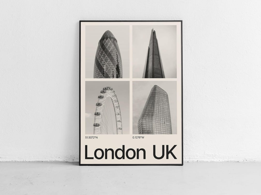 London Skyline Poster: Modern Architecture Print, Trendy Home Decor - Etsy