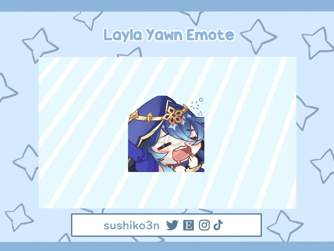Genshin Impact Layla Sleepy Emote for Twitch/discord/youtube | Custom ...