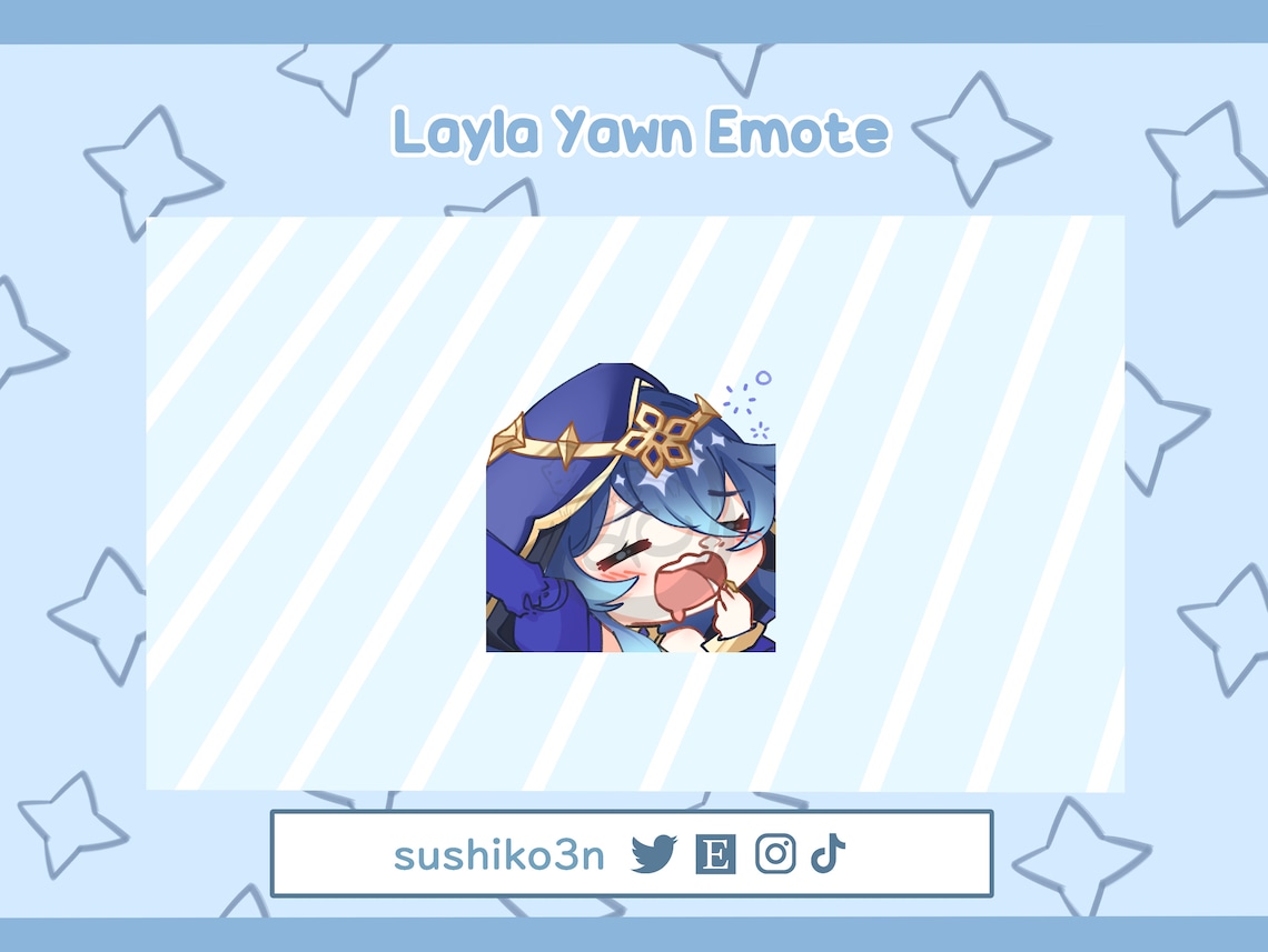 Genshin Impact Layla Sleepy Emote for Twitch/discord/youtube | Custom ...