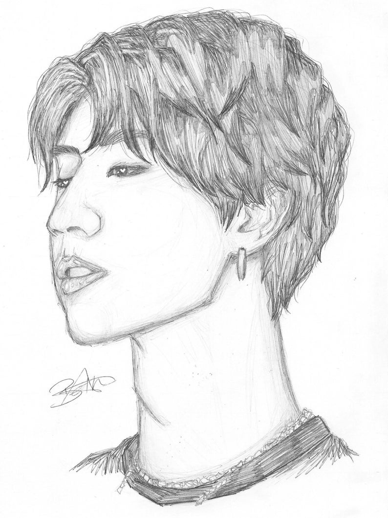 Stray Kids Han Jisung Pencil Sketch A6, A5, A4 Art Print, SKZ - Etsy ...
