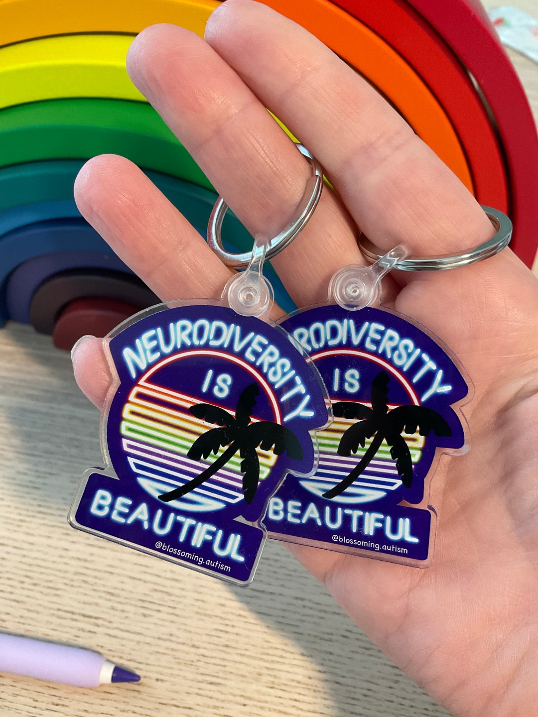 Neurodiversity is Beautiful Autism Adhd Key Ring - Etsy
