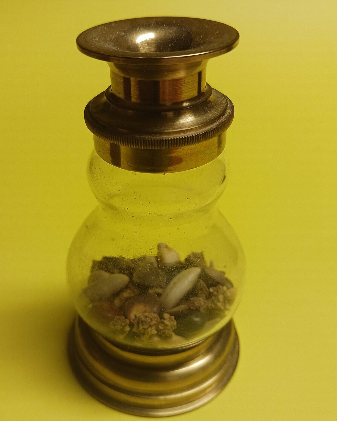 Reproduction Victorian Viewing Jar Brass and Blown Glass Van Cort ...