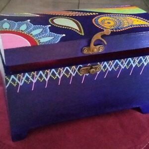 Handpainted Wooden Box - Etsy