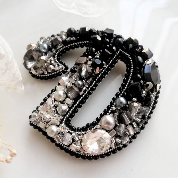 Initial Brooch - Etsy