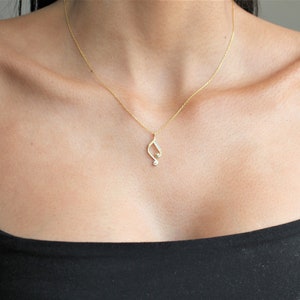 10K 14K 18K Solid Gold, Musical Note Necklace, Treble Clef Necklace ...
