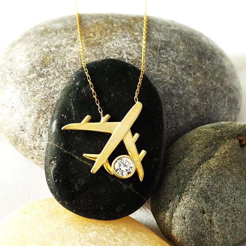Airplane Necklace - Etsy