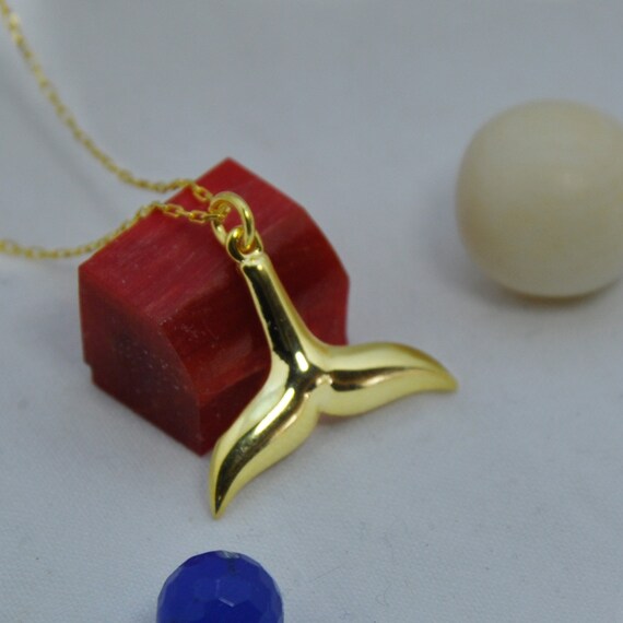 10K 14K 18K Solid Gold Mermaid Tail Necklace Marine Jewelry | Etsy