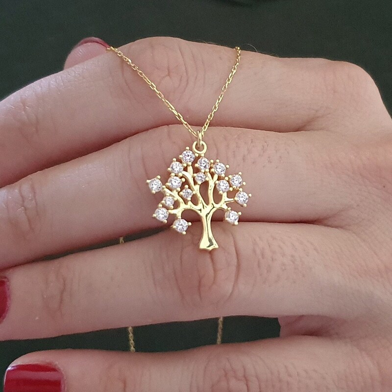 Gold Tree Pendant - Etsy