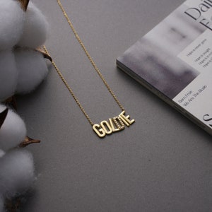 10k 14k 18k Solid Gold Personalized Nameplate Necklace, Script Name ...