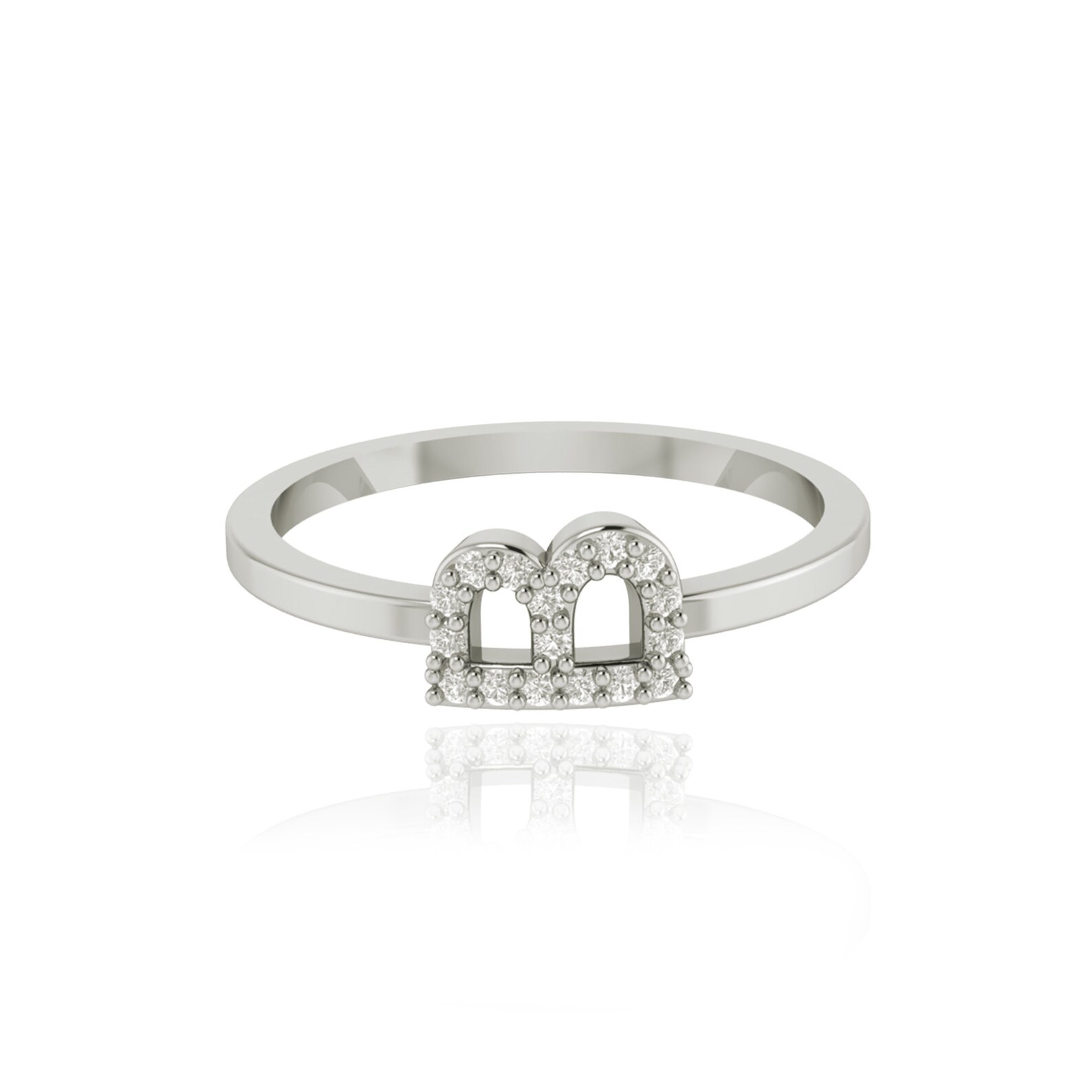 Solid Gold Custom Number Ring, Personalized Initial Ring, 10k 14k 18k ...