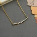 10k 14k 18k Solid Gold Bezel Set Bar Necklace, Dainty Curved Bar ...
