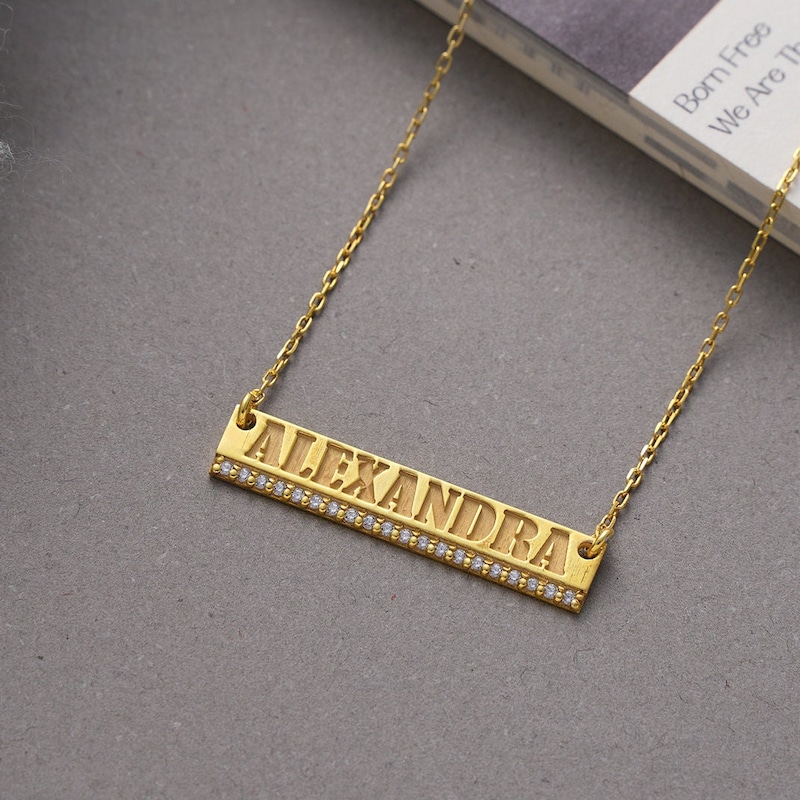 Nameplate Necklace - Etsy