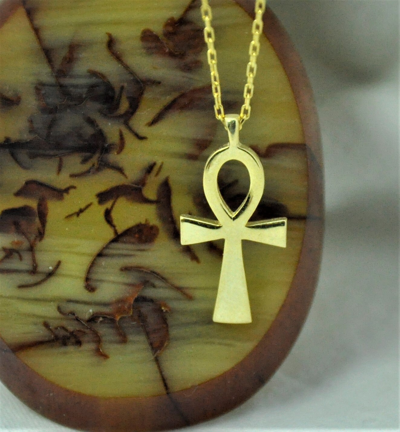 10K 14K 18K Solid Gold Ankh Necklacegold Ankh Pendat - Etsy