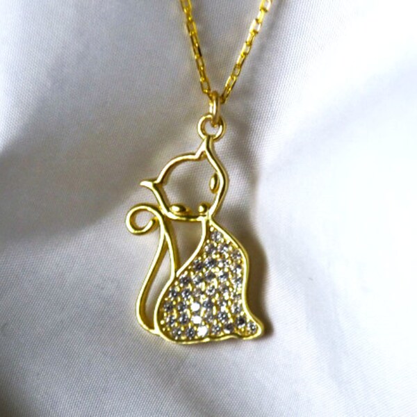 Cat Necklace - Etsy