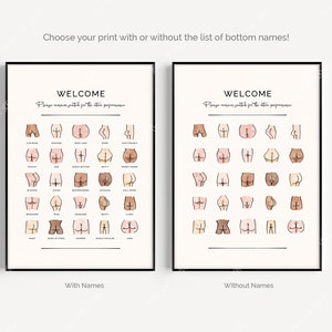 All Bums Welcome Print, Funny Bathroom Art, Bathroom Décor, Nice Bum ...