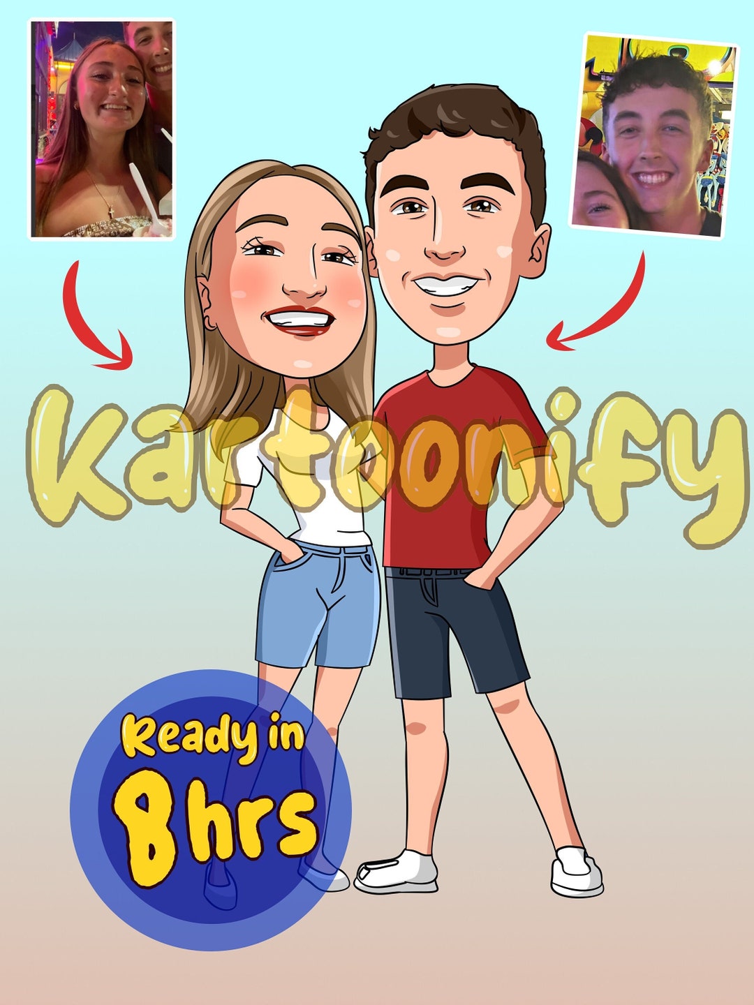 Personalized Family Cartoon Portrait Custom Family Portrait - Etsy