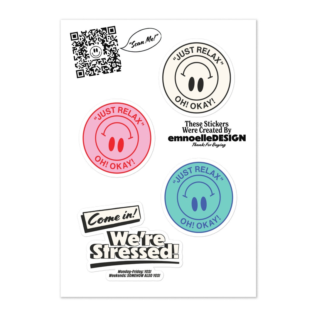 We're Stressed Sticker Sheet - Etsy