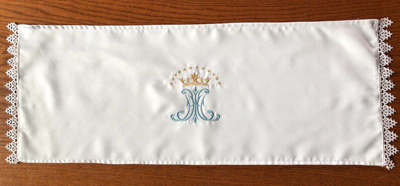 Home Altar Cloth With Auspice Maria - Etsy