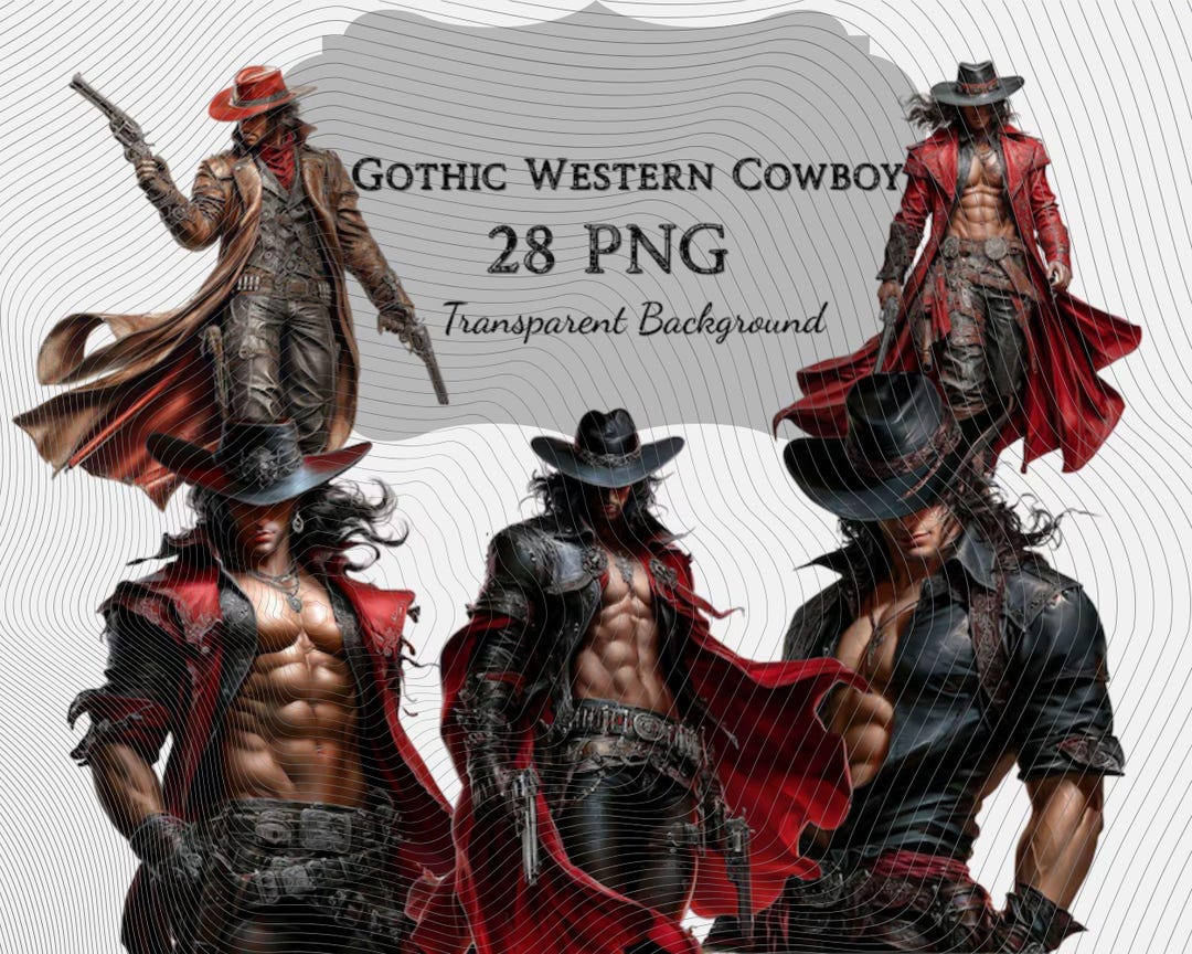 Fantasy Cowboy Warrior PNG Clipart: 28 Piece Printable Art (digital ...