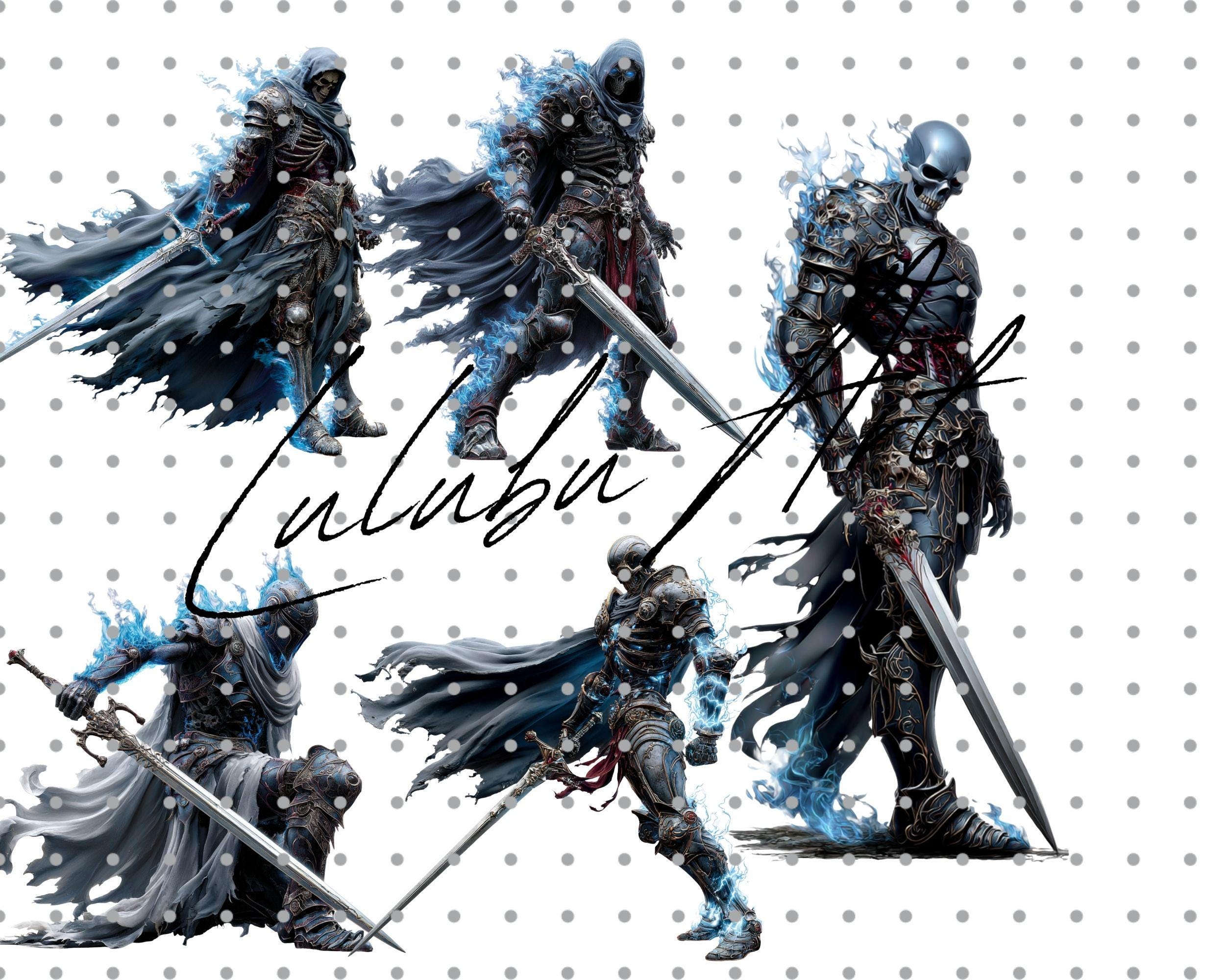 Dark Fantasy Warrior PNG Clipart : 21 Piece Printable Art (digital ...