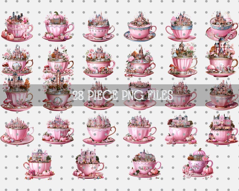 Magical Fantasy Cups Design PNG Clipart: 28 Piece Printable Art ...