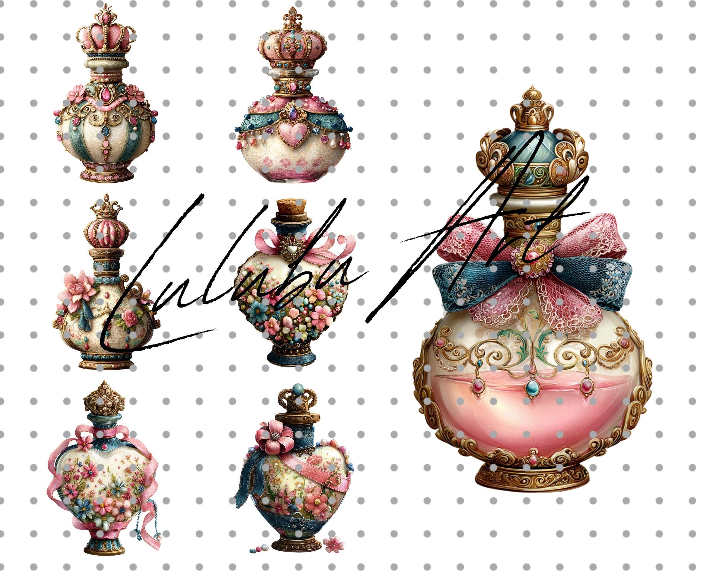 Rococo Objects Clipart 56 PNG Bundle: Piece Printable Art (digital ...