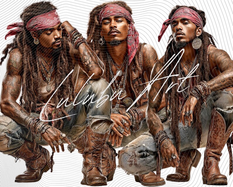 Rasta Boho Man Clipart: 39 PNG Art (digital Download, Piece PNG Files ...
