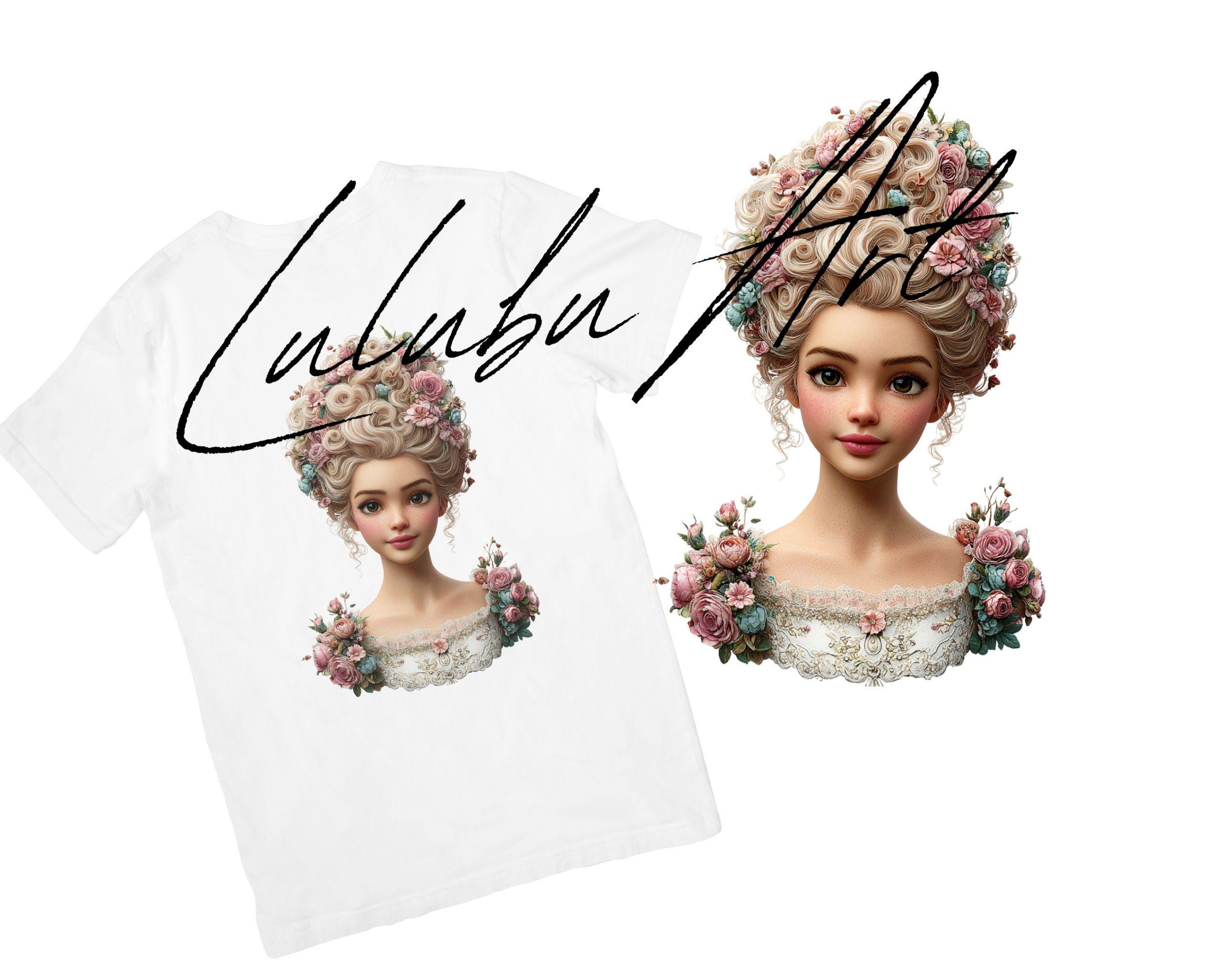 Rococo Ladies Portrait Clipart 37 PNG: Piece Printable Art (digital ...