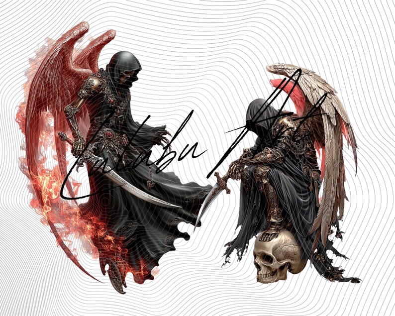 Grim Reaper Clipart : 51 PNG Art (digital Download, Piece PNG Files) - Etsy