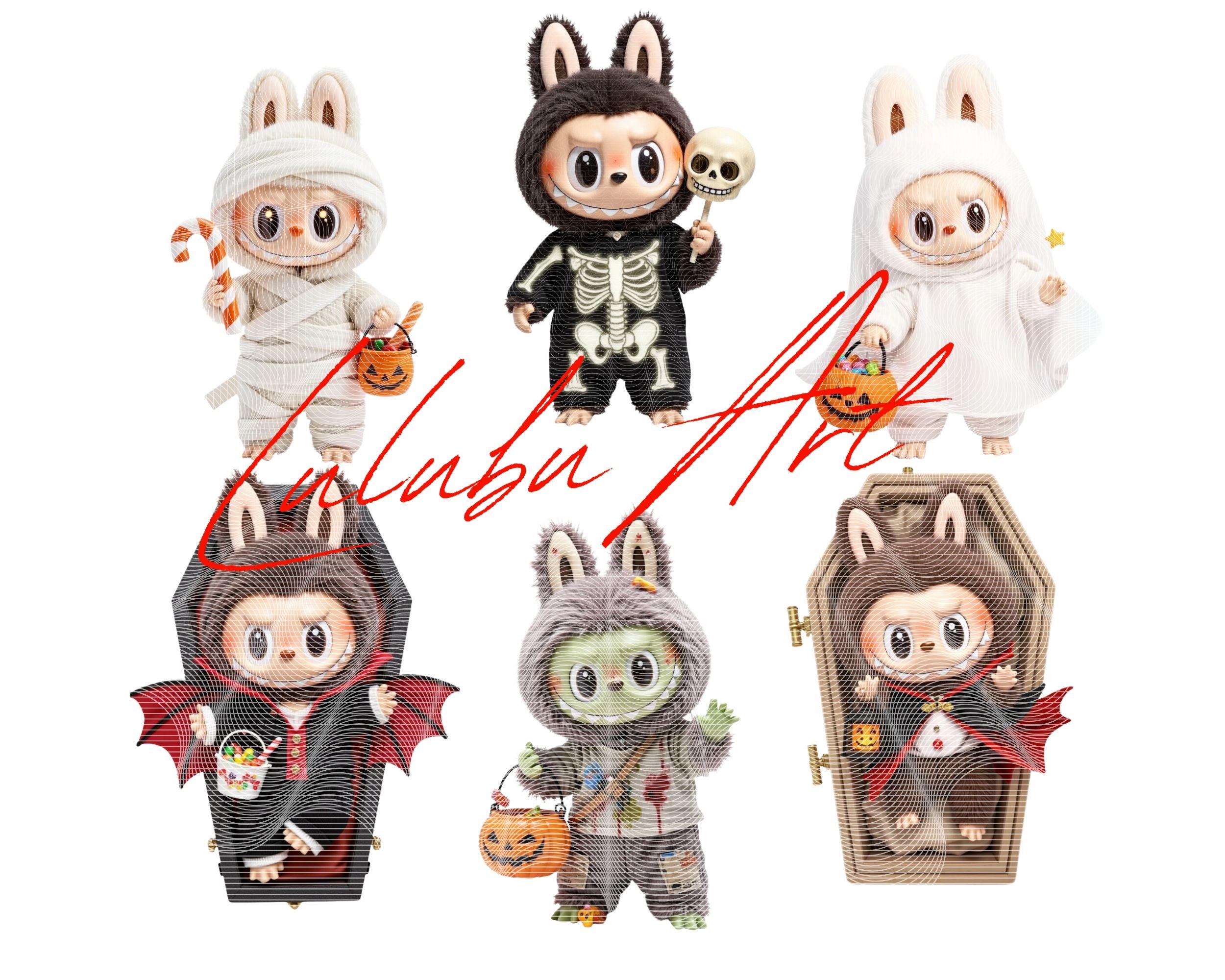 Halloween Kawaii Labubu Clipart 35 Printable PNG Files (digital ...