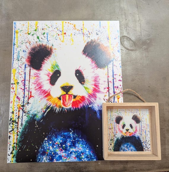 Panda Colors Artwork HD Panda Color Prints In Natural Wood Frames For