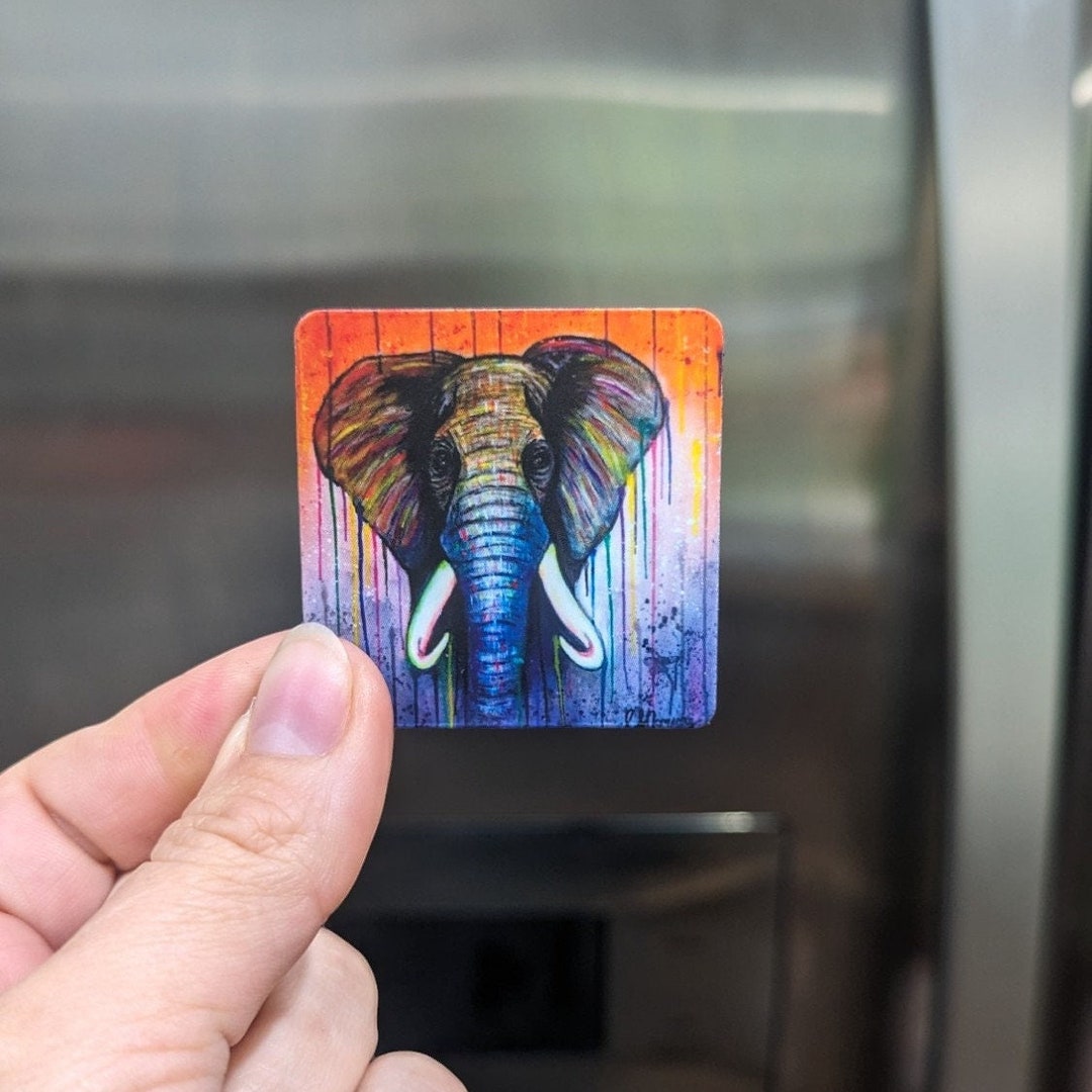 ELEPHANT MAGNET Animal Art Magnet Cute Elephant Magnet for Refrigerator ...