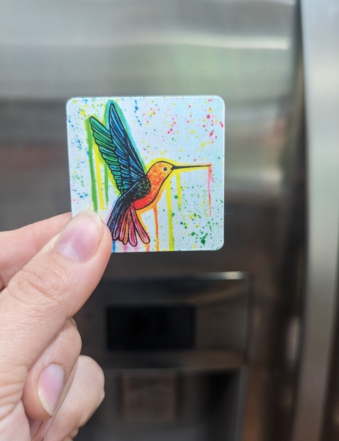 Hummingbird Art Magnet | Fridge, Car, Locker Decor - Etsy