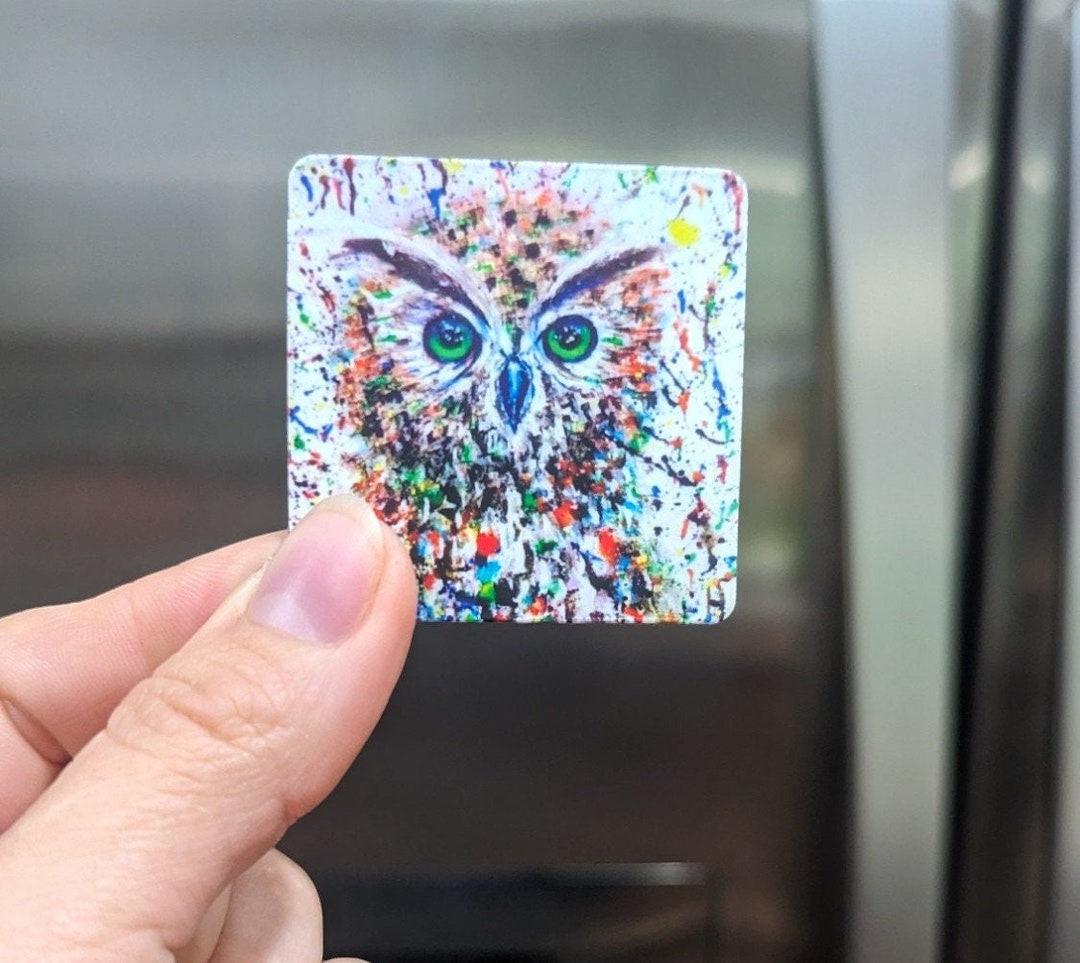 OWL MAGNET | Animal Art Magnet | Cute Bird Magnet for Refrigerator, Car ...