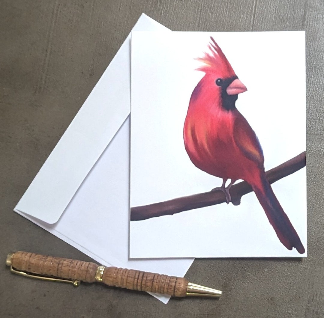 Cardinal Note Card / Bird Lover Card / Greeting Card for Nature Lover / Northern Cardinal ...
