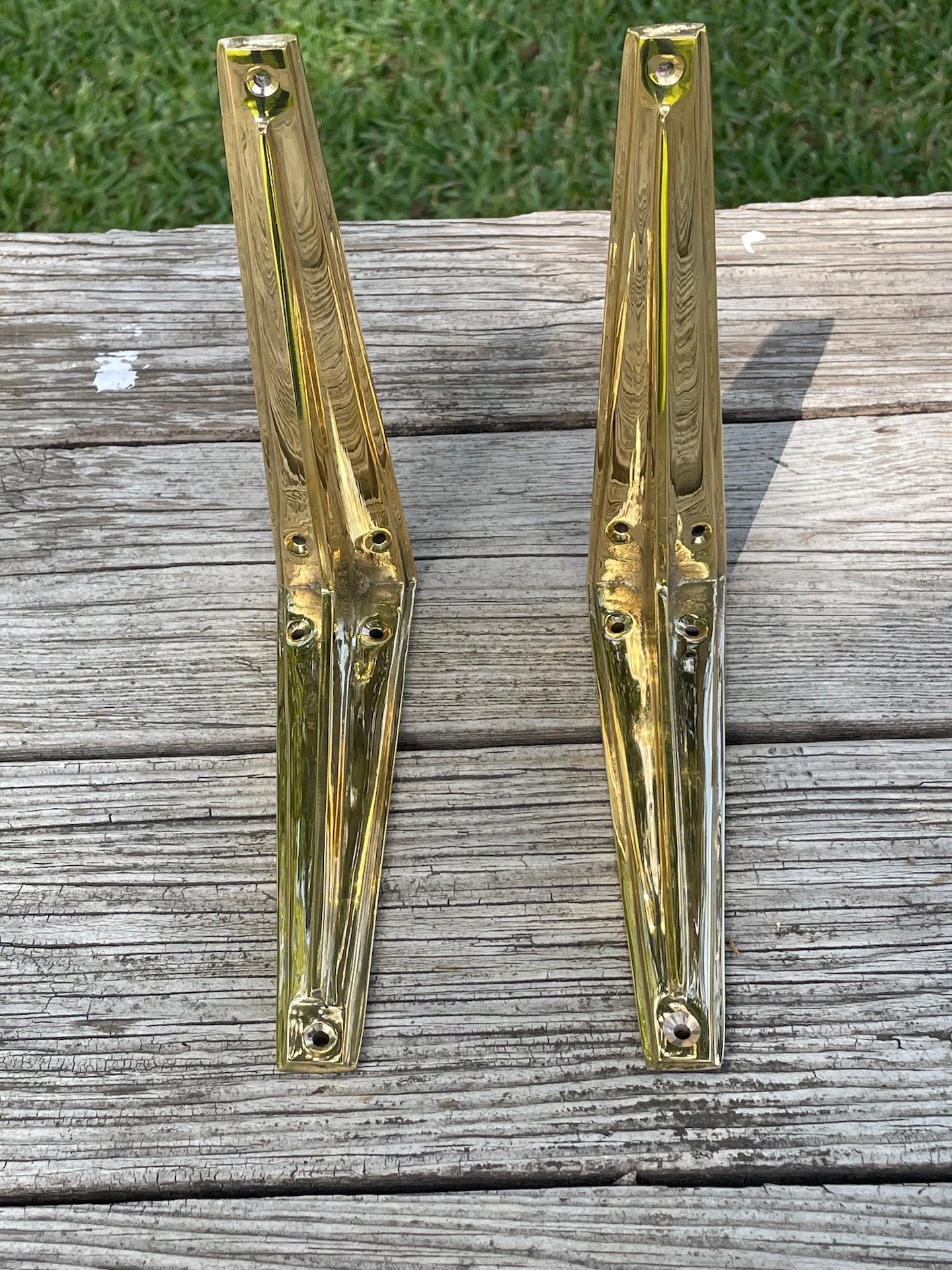 Unlacquered Brass Shelf Bracket - Etsy