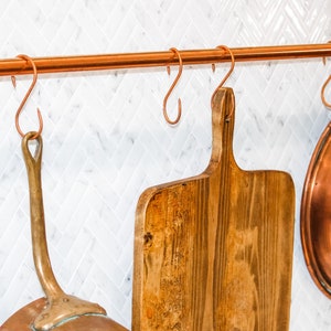 Copper Pot Rail With 5 "s" Hooks - Etsy