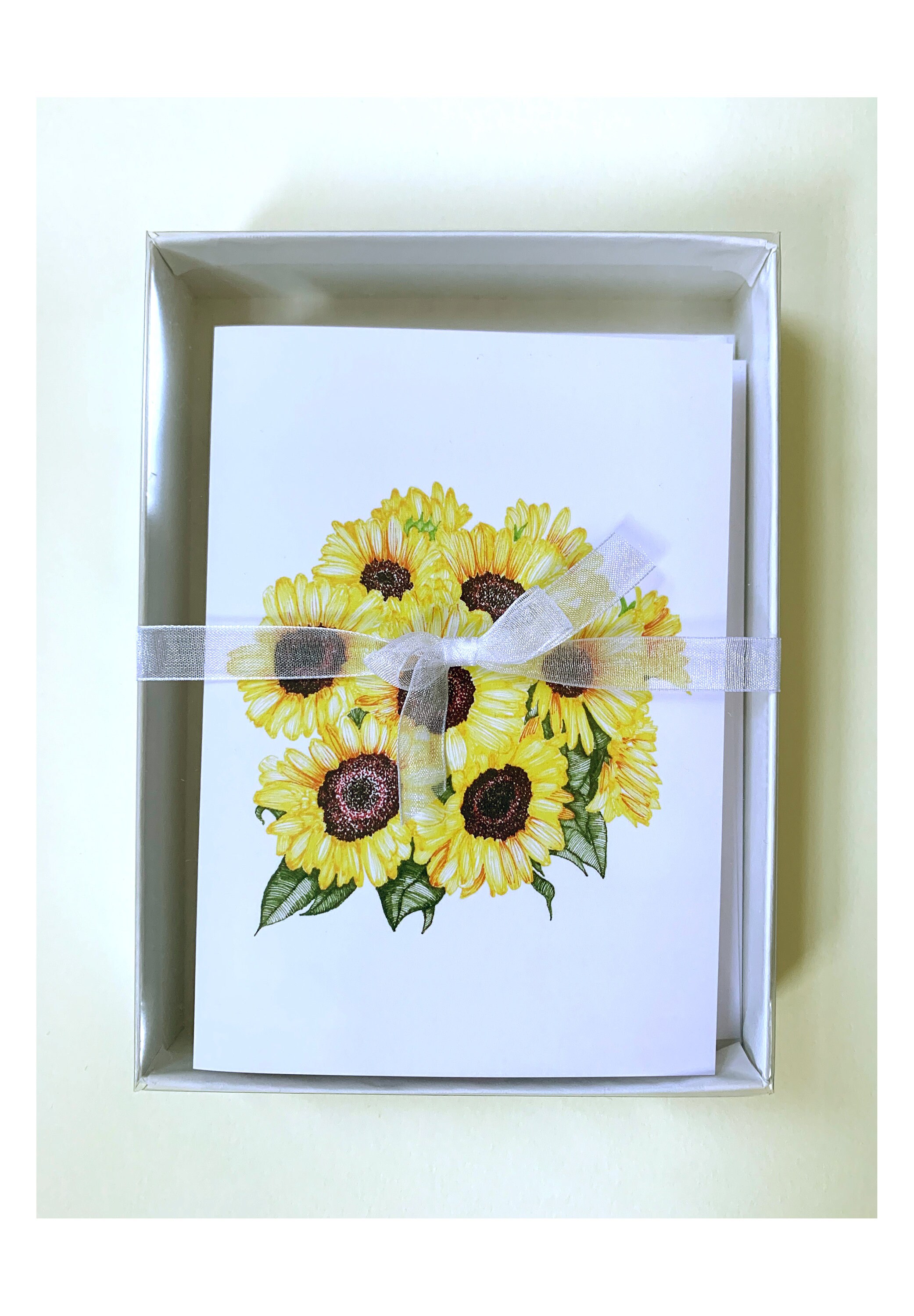 Sunflower Greeting Card Set - Etsy