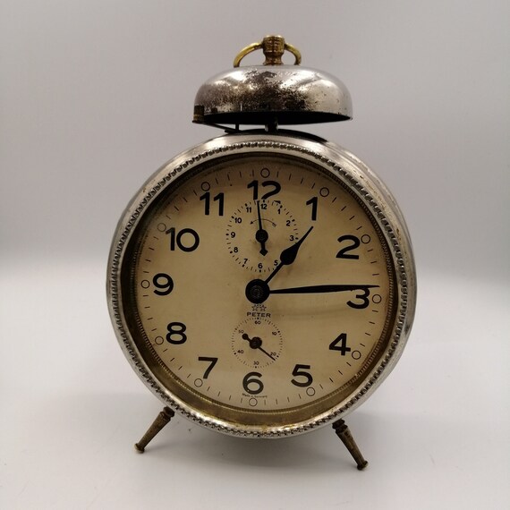 Antique Single Bell Desk Clock Peter Clock Germanmade - Etsy