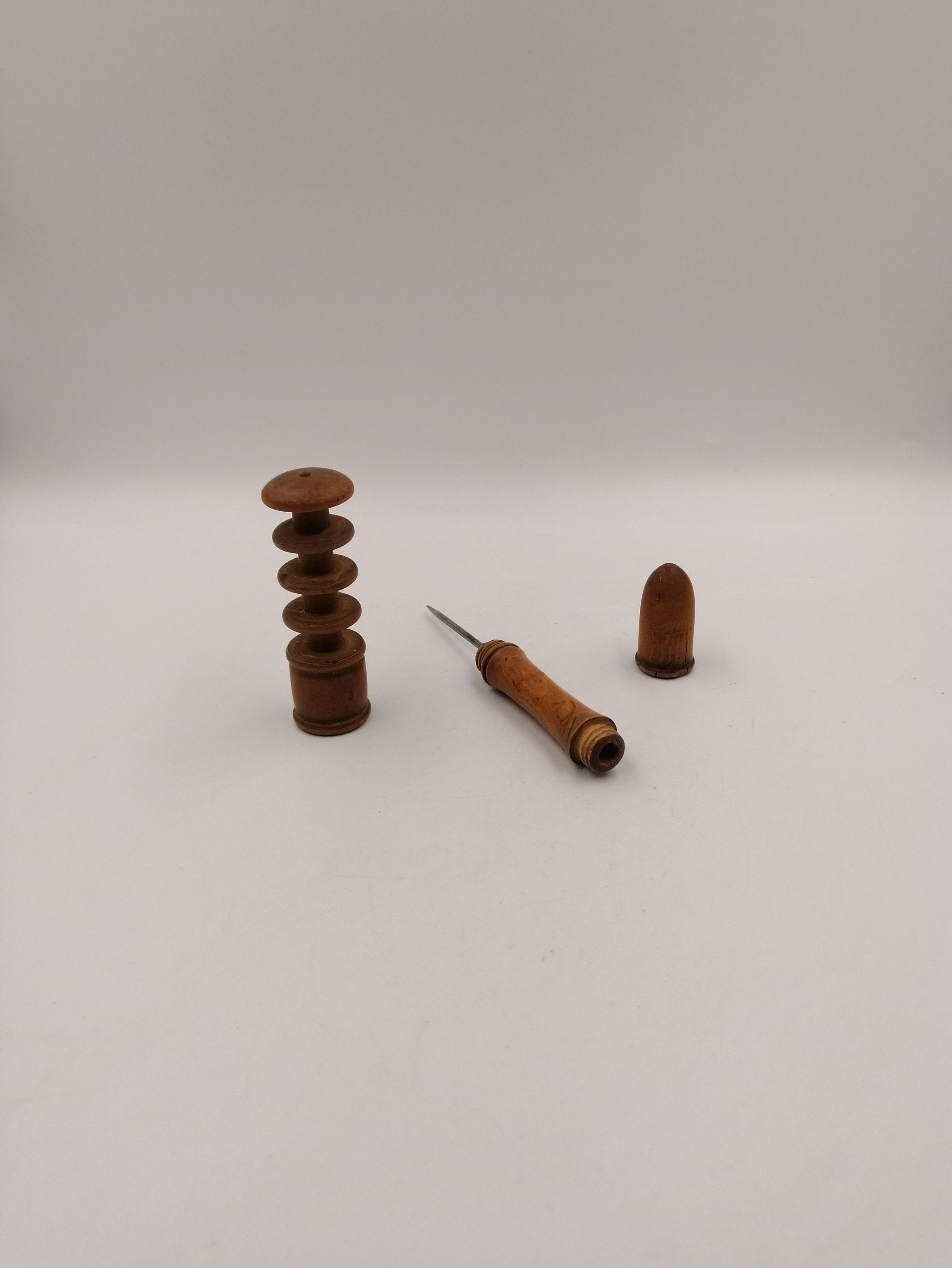 Antique Needle Box, Estimatedly 1900s, Handmade, Boxwood, 3 in 1, Pin ...