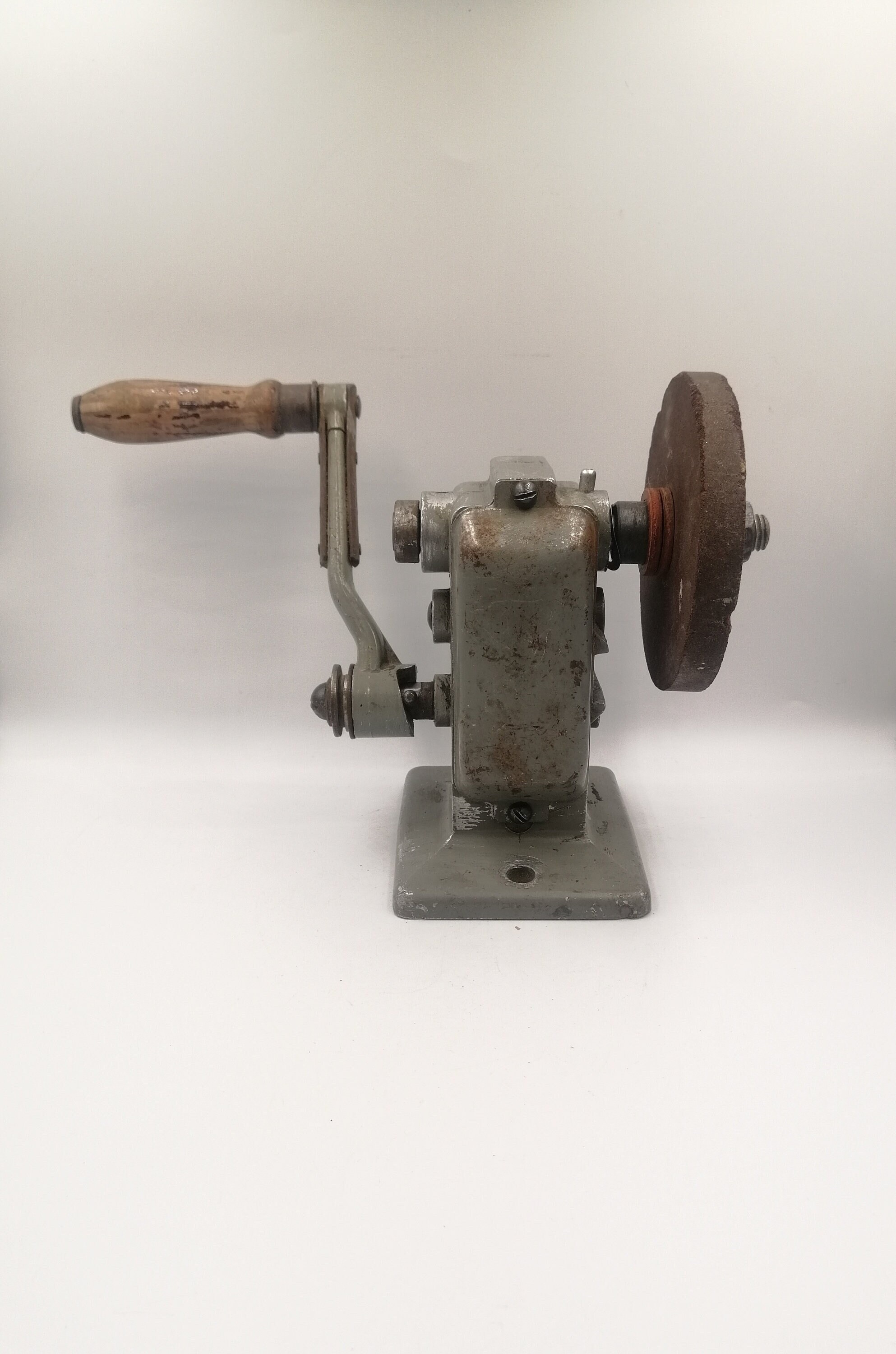 Antique Grinding Machine, Estimatedly 1950-1960s, Hand Crank, Bench ...