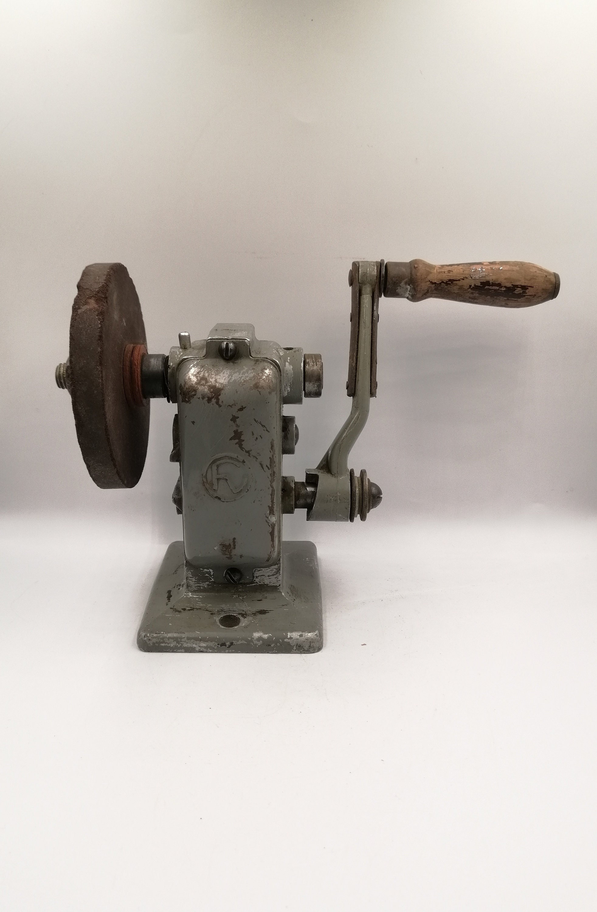 Antique Grinding Machine, Estimatedly 1950-1960s, Hand Crank, Bench ...